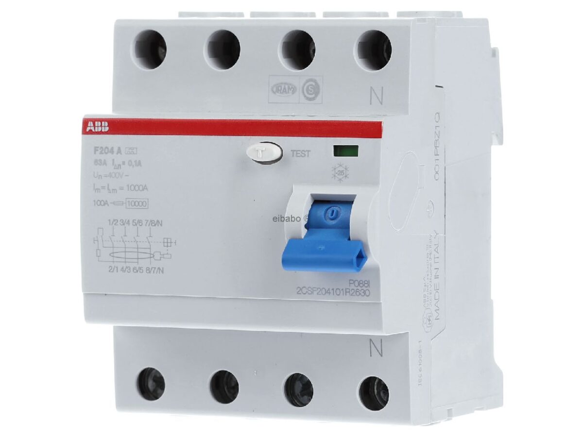 ABB 100mA RESIDUAL CURRENT DEVICES 4 POLE 25/40/63/100A RCD - Alpha Volts