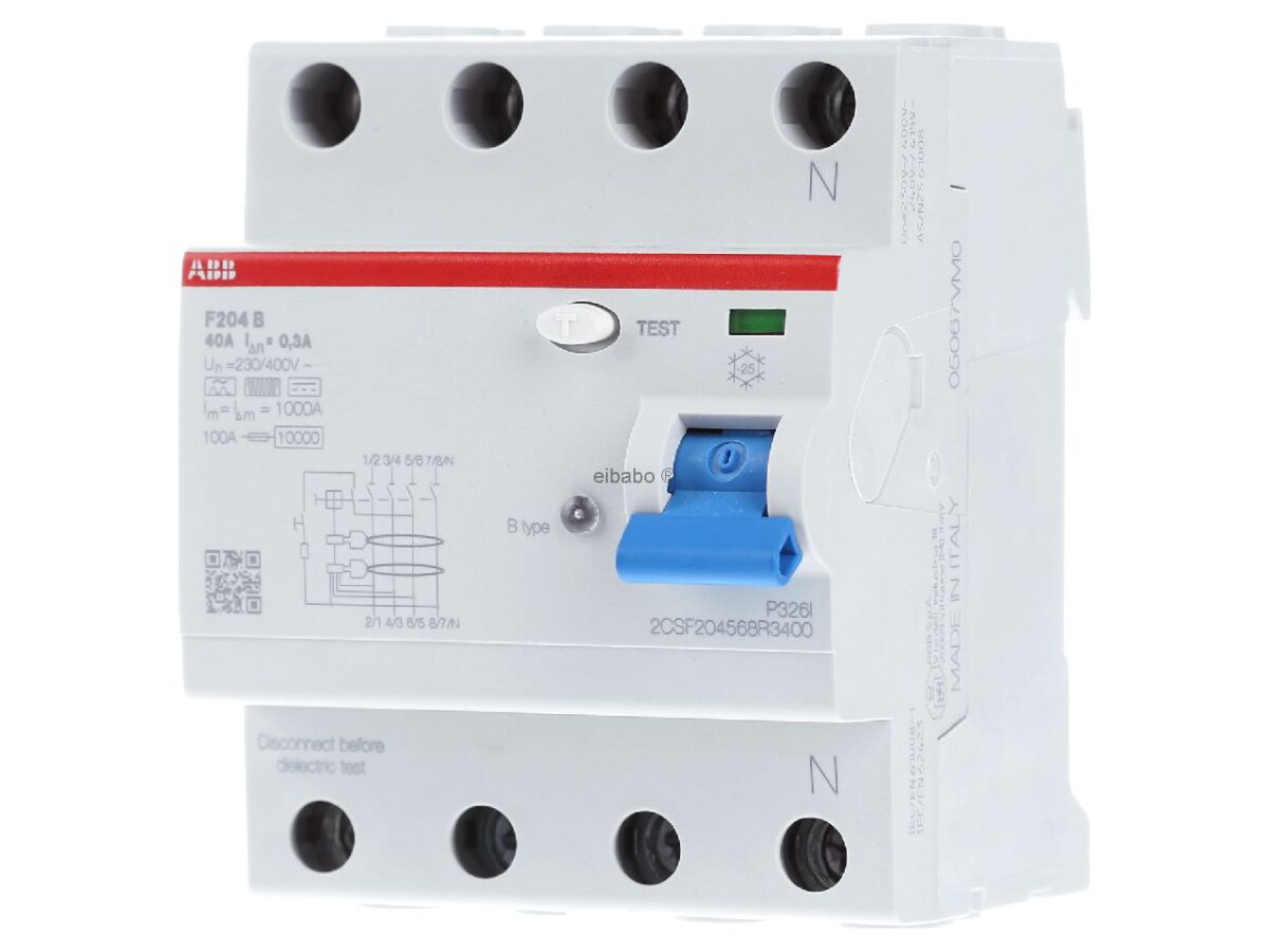 ABB 300mA RESIDUAL CURRENT DEVICES 4 POLE 25/40/63/100A RCD - Alpha Volts